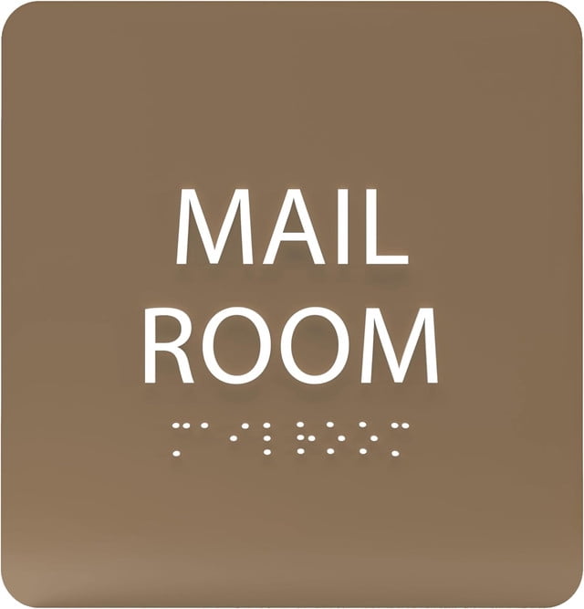 ADA CENTRAL SIGNS - 6" X6" Mail Room Sign - ADA Compliant Tactile ...
