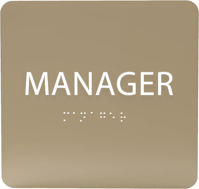 ADA CENTRAL SIGNS - 6" X6" Manager Room Sign - ADA Compliant Tactile ...