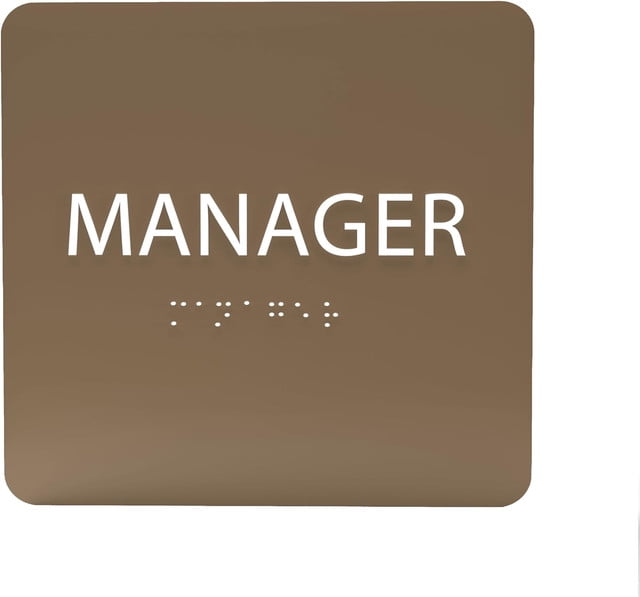 ADA CENTRAL SIGNS - 6" X6" Manager Room Sign - ADA Compliant Tactile ...