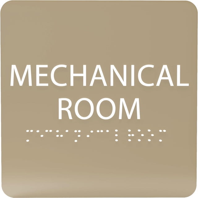 ADA CENTRAL SIGNS - 6" X6" Mechanical Room Sign - ADA Compliant Tactile ...