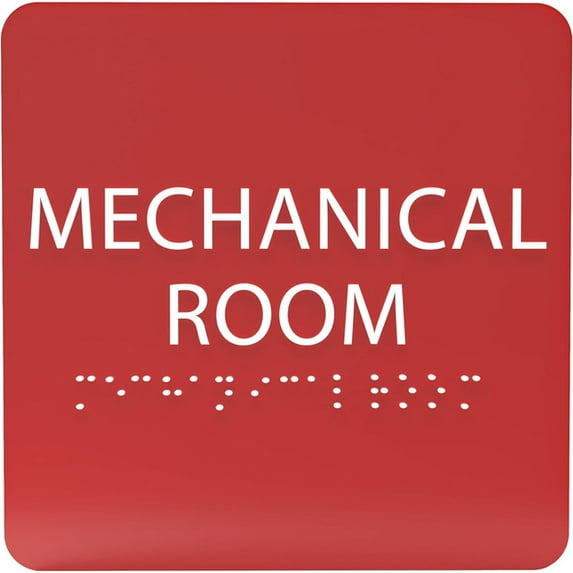 ADA CENTRAL SIGNS - 6" X6" Mechanical Room Sign - ADA Compliant Tactile ...
