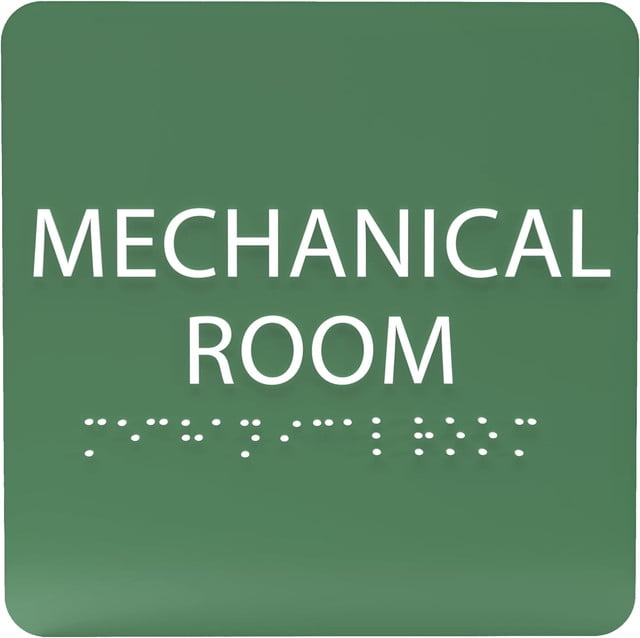 ADA CENTRAL SIGNS - 6" X6" Mechanical Room Sign - ADA Compliant Tactile ...