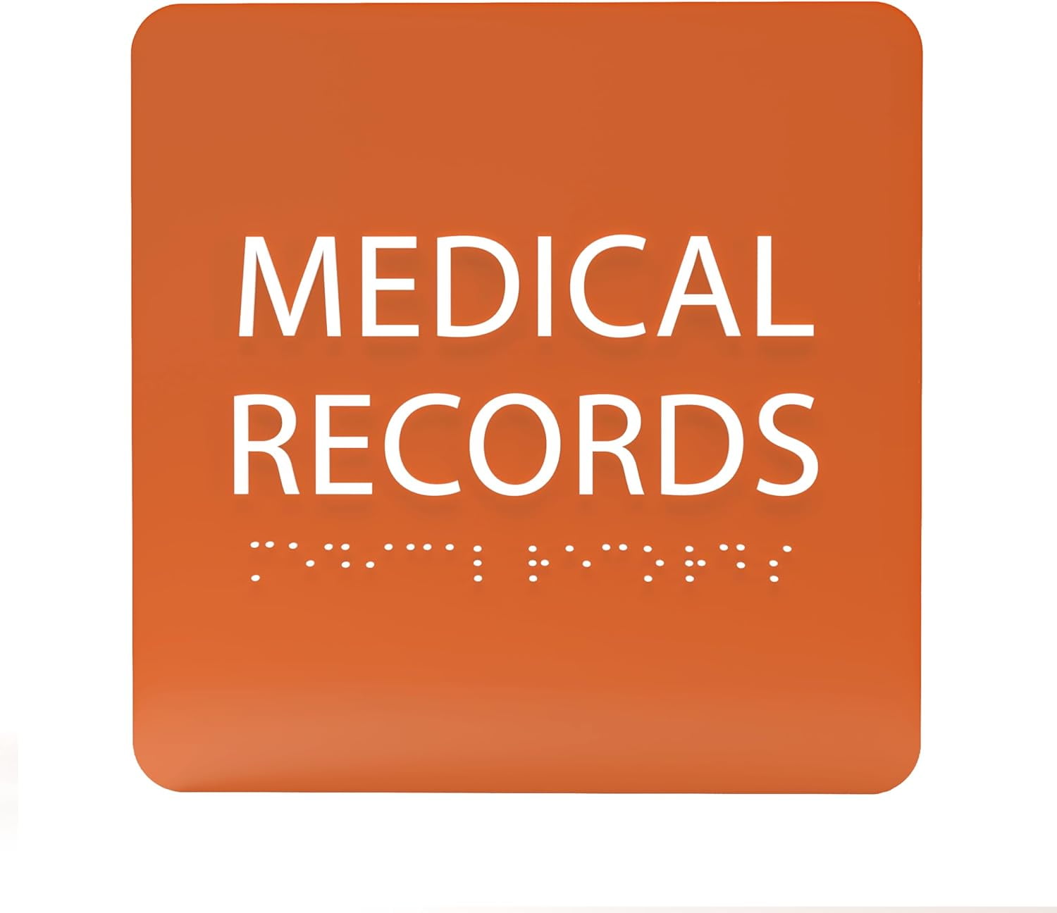 ADA CENTRAL SIGNS - 6" X6" Medical Records Sign - ADA Compliant Tactile ...
