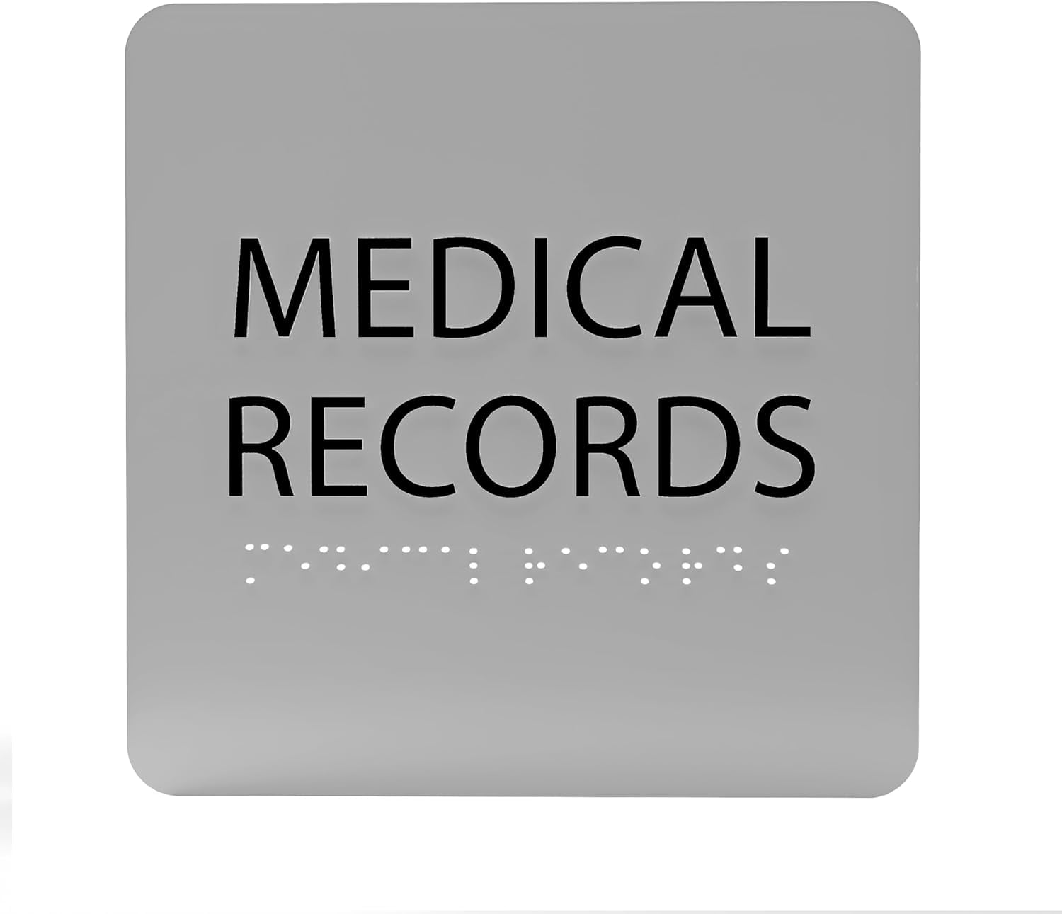 ADA CENTRAL SIGNS - 6" X6" Medical Records Sign - ADA Compliant Tactile ...