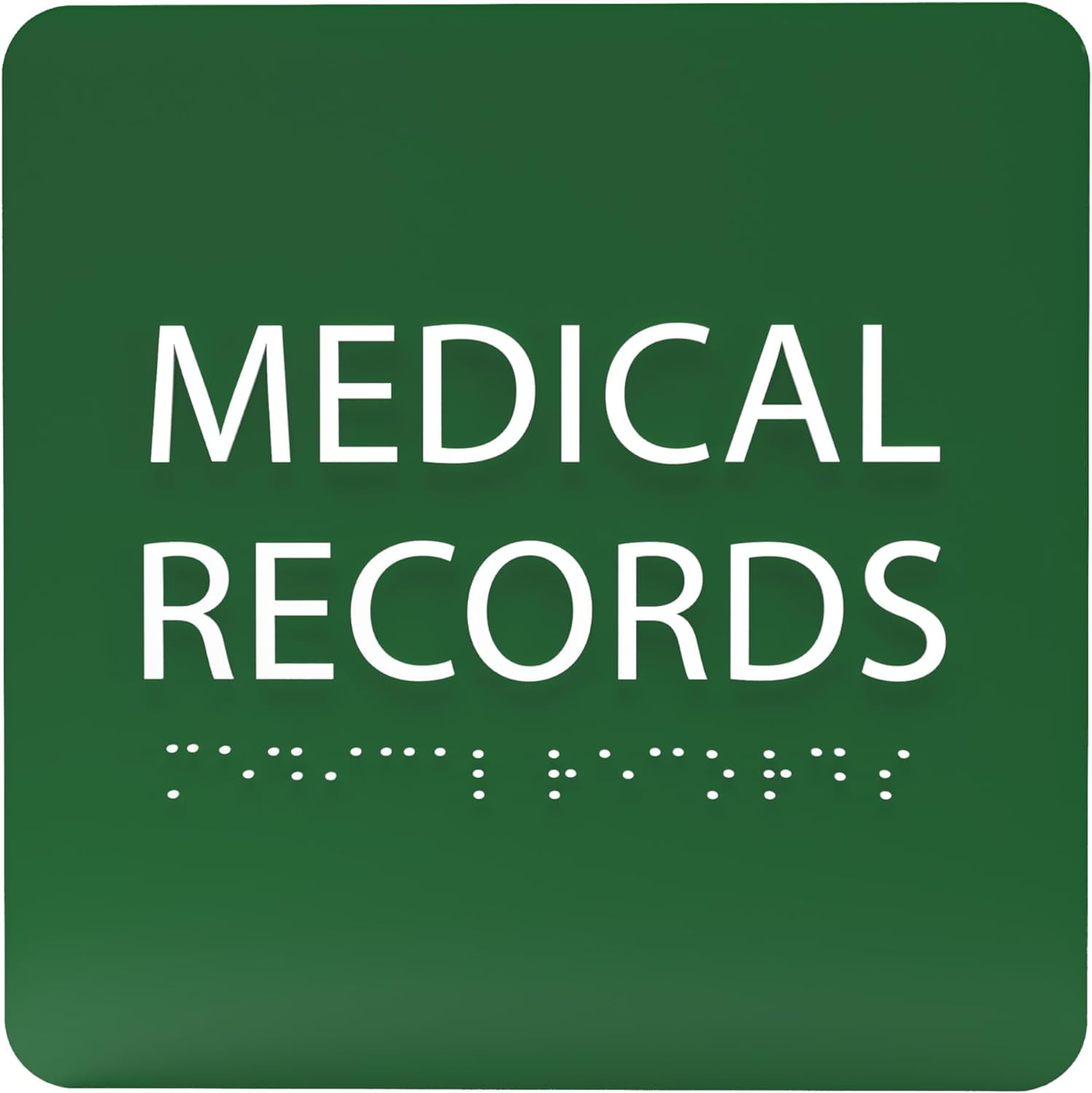ADA CENTRAL SIGNS - 6" X6" Medical Records Sign - ADA Compliant Tactile ...