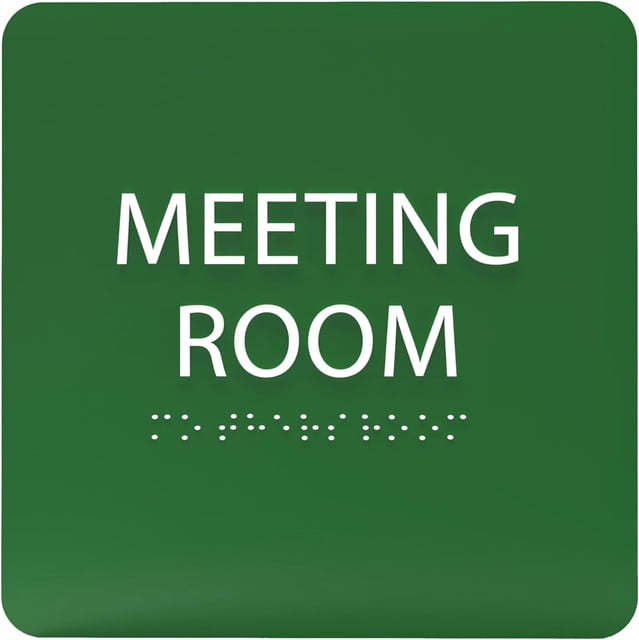 ADA CENTRAL SIGNS - 6" X6" Meeting Room Sign - ADA Compliant Tactile ...