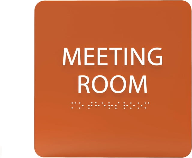 ADA CENTRAL SIGNS - 6" X6" Meeting Room Sign - ADA Compliant Tactile ...