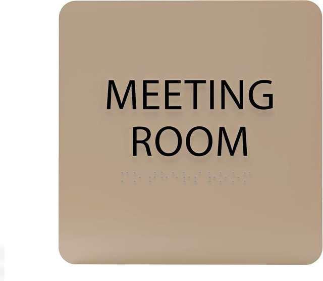 ADA CENTRAL SIGNS - 6" X6" Meeting Room Sign - ADA Compliant Tactile ...