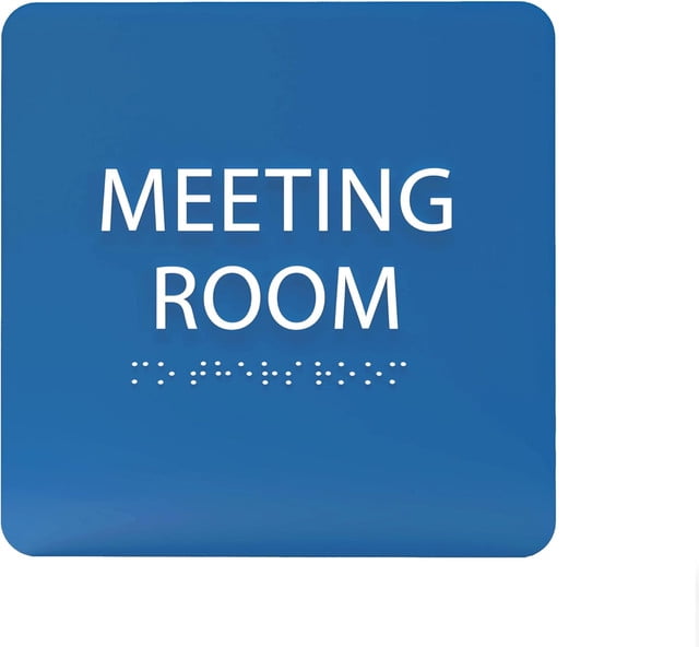 ADA CENTRAL SIGNS - 6" X6" Meeting Room Sign - ADA Compliant Tactile ...