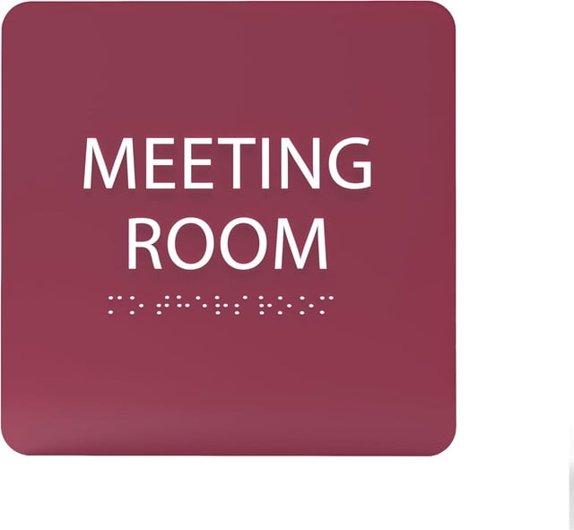 ADA CENTRAL SIGNS - 6" X6" Meeting Room Sign - ADA Compliant Tactile ...