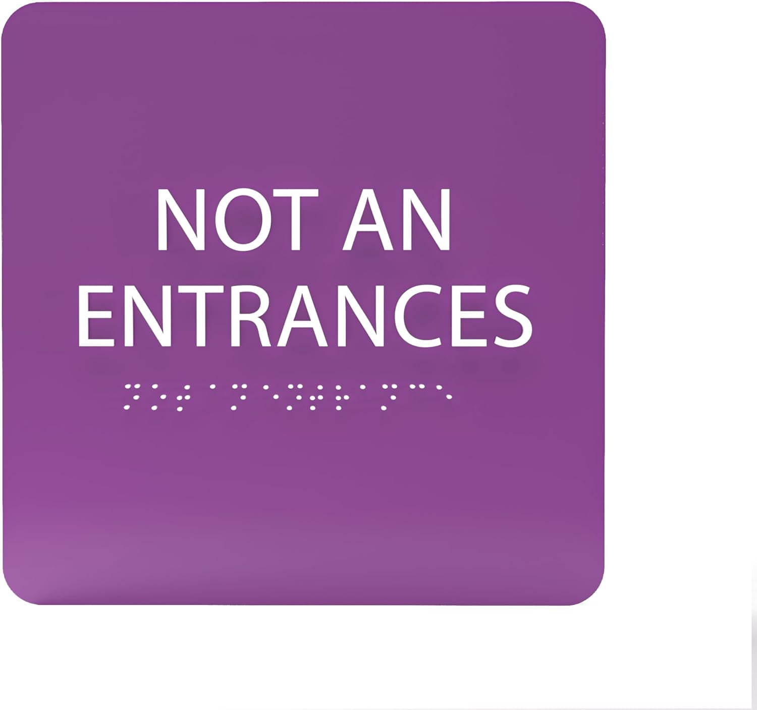 ADA CENTRAL SIGNS - 6" X6" Not an Entrance Sign - ADA Compliant Tactile ...
