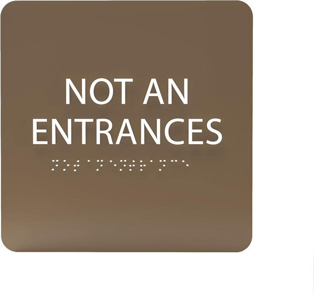 ADA CENTRAL SIGNS - 6" X6" Not an Entrance Sign - ADA Compliant Tactile ...