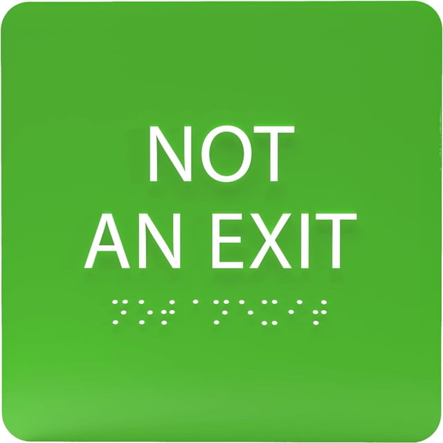 ADA CENTRAL SIGNS - 6" X6" Not an Exit Sign - ADA Compliant Tactile ...