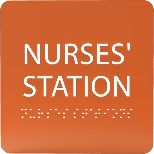 ADA CENTRAL SIGNS - 6" X6" Nurses Station Sign - ADA Compliant Tactile ...