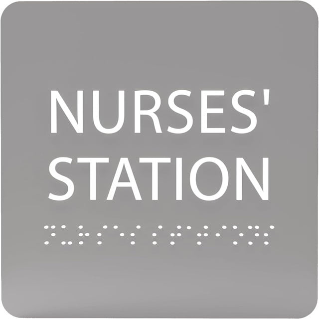 ADA CENTRAL SIGNS - 6" X6" Nurses Station Sign - ADA Compliant Tactile ...