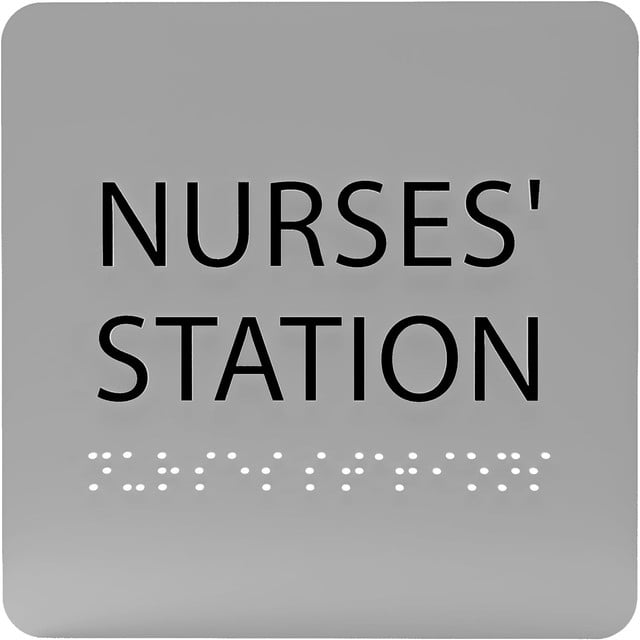 ADA CENTRAL SIGNS - 6" X6" Nurses Station Sign - ADA Compliant Tactile ...