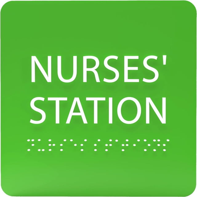 ADA CENTRAL SIGNS - 6" X6" Nurses Station Sign - ADA Compliant Tactile ...