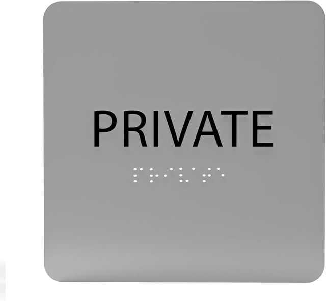 ADA CENTRAL SIGNS - 6" X6" Private Sign - ADA Compliant Tactile ...