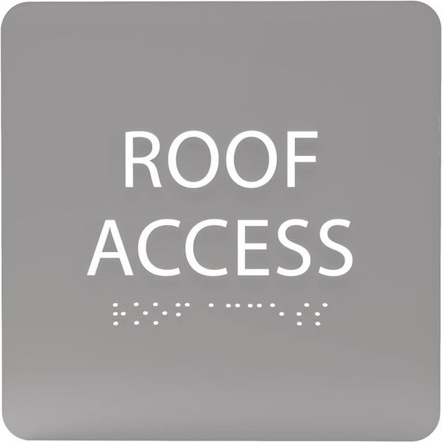 ADA CENTRAL SIGNS - 6" X6" Roof Access Sign - ADA Compliant Tactile ...