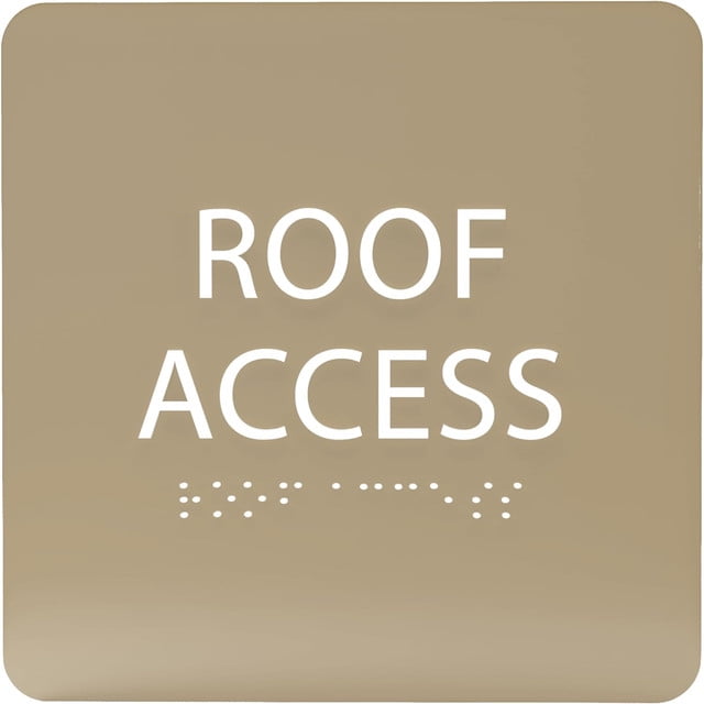ADA CENTRAL SIGNS - 6" X6" Roof Access Sign - ADA Compliant Tactile ...
