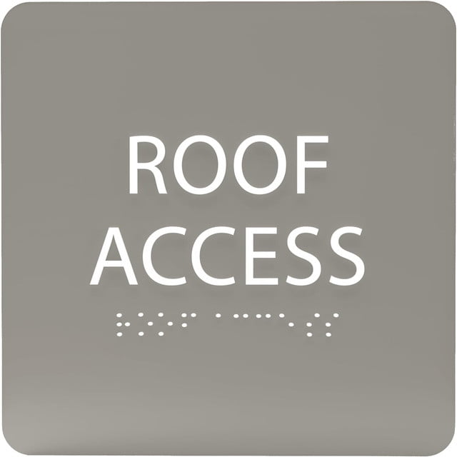 ADA CENTRAL SIGNS - 6" X6" Roof Access Sign - ADA Compliant Tactile ...