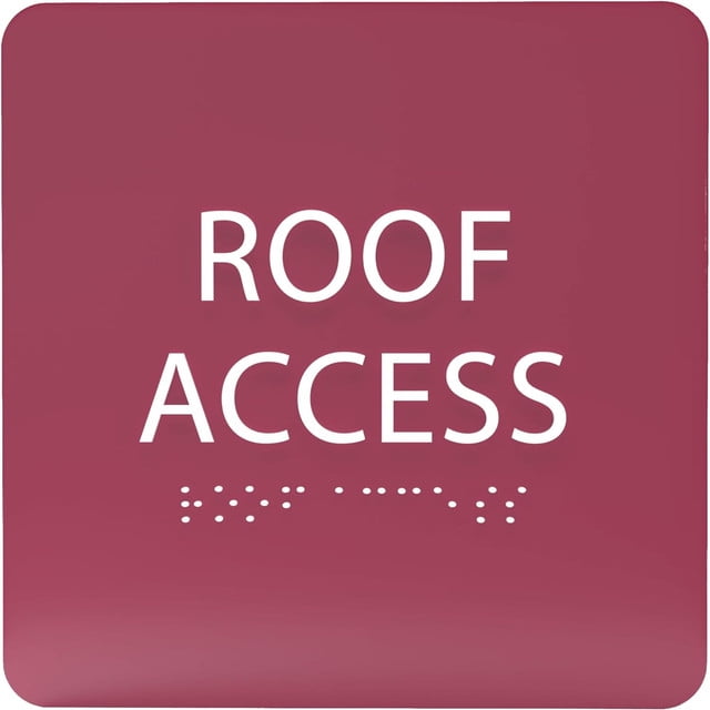 ADA CENTRAL SIGNS - 6" X6" Roof Access Sign - ADA Compliant Tactile ...