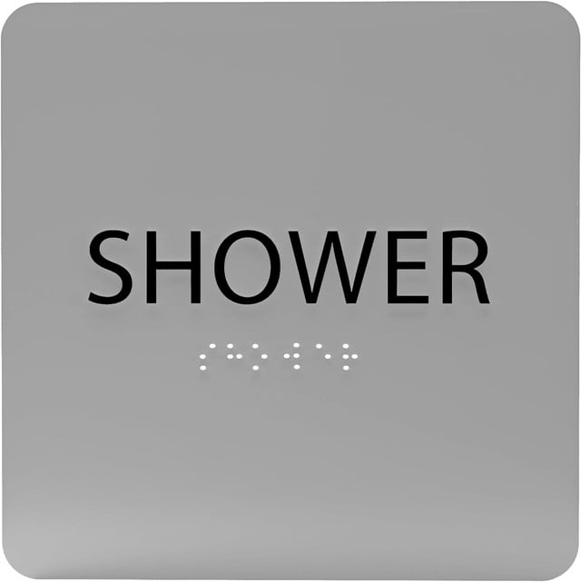 ADA CENTRAL SIGNS - 6" X6" Shower Sign - ADA Compliant Tactile Graphics ...