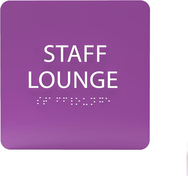 ADA CENTRAL SIGNS - 6" X6" Staff Lounge Sign - ADA Compliant Tactile ...