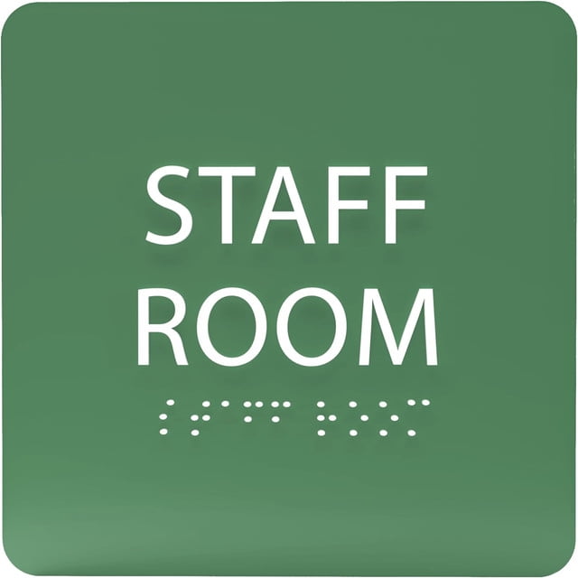ADA CENTRAL SIGNS - 6" X6" Staff Room Sign - ADA Compliant Tactile ...