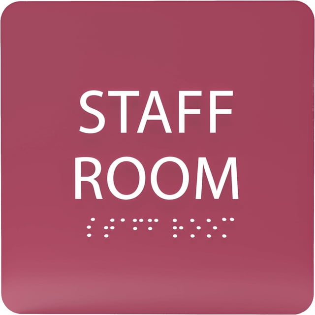 ADA CENTRAL SIGNS - 6" X6" Staff Room Sign - ADA Compliant Tactile ...
