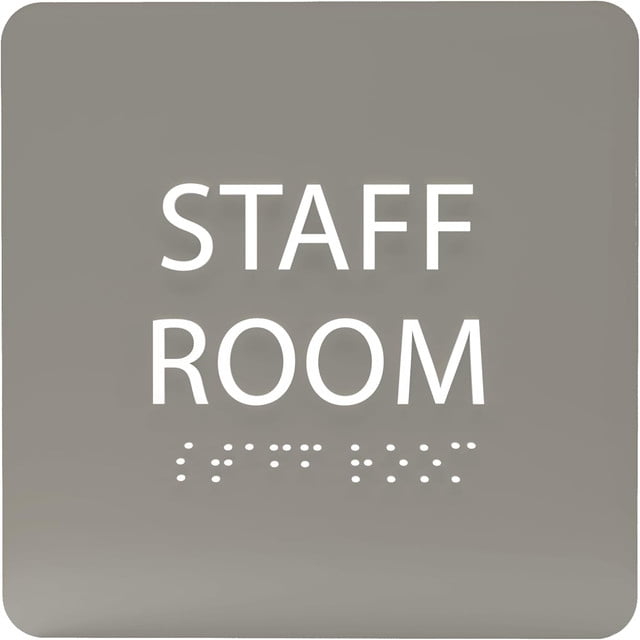 ADA CENTRAL SIGNS - 6" X6" Staff Room Sign - ADA Compliant Tactile ...