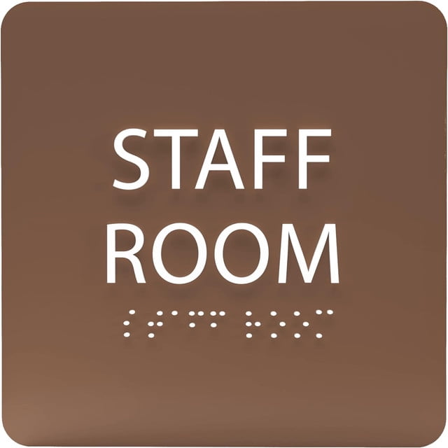 ADA CENTRAL SIGNS - 6" X6" Staff Room Sign - ADA Compliant Tactile ...