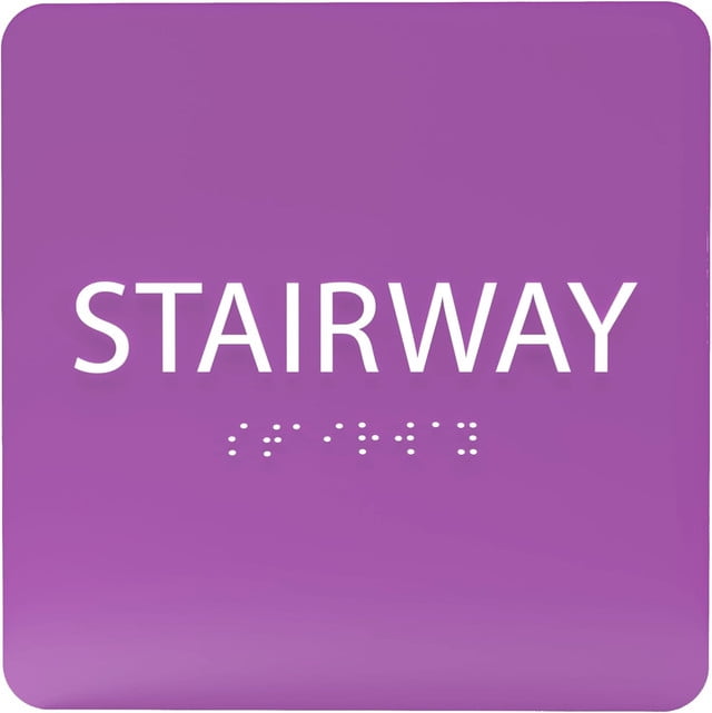 ADA CENTRAL SIGNS - 6" X6" Stairway Sign - ADA Compliant Tactile ...