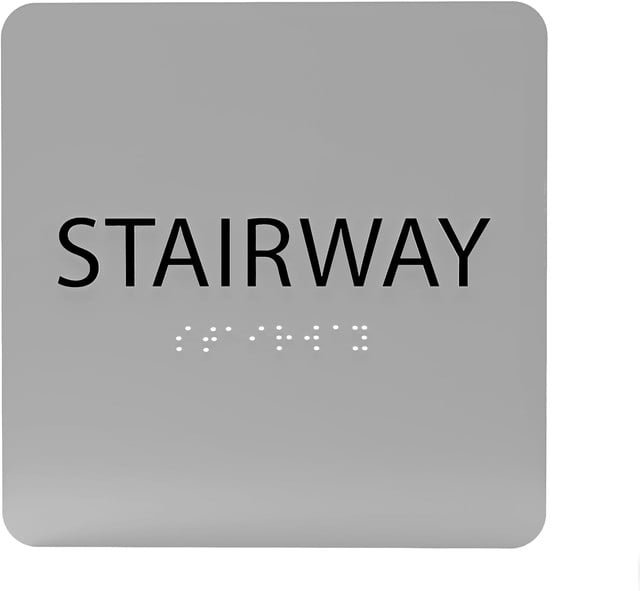 ADA CENTRAL SIGNS - 6" X6" Stairway Sign - ADA Compliant Tactile ...