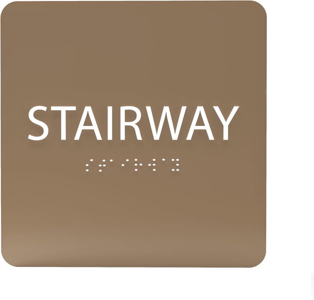 ADA CENTRAL SIGNS - 6" X6" Stairway Sign - ADA Compliant Tactile ...
