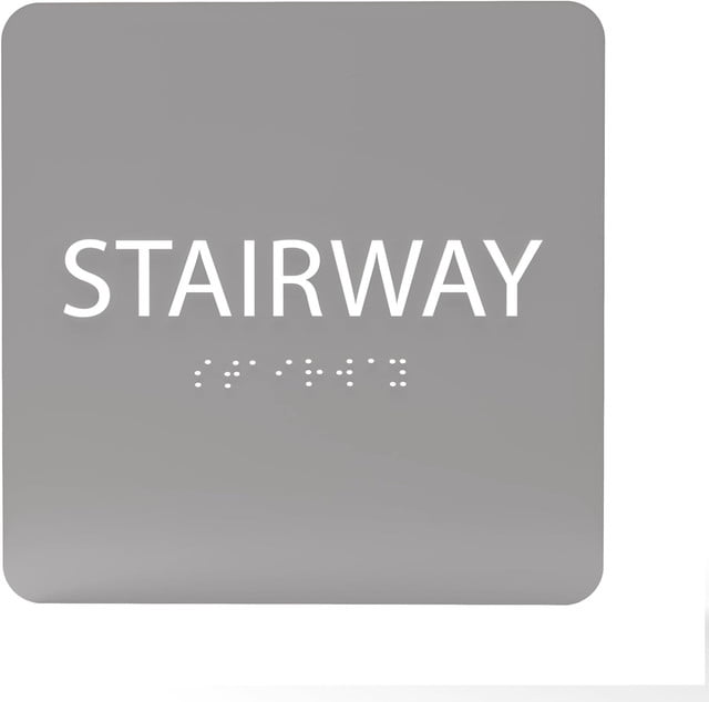 ADA CENTRAL SIGNS - 6" X6" Stairway Sign - ADA Compliant Tactile ...