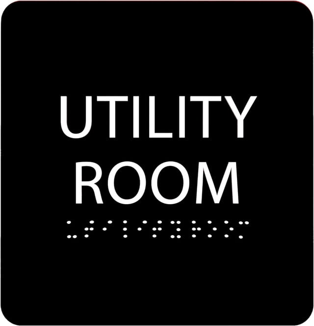 ADA CENTRAL SIGNS - 6" X6" Utility Room Sign - ADA Compliant Tactile ...