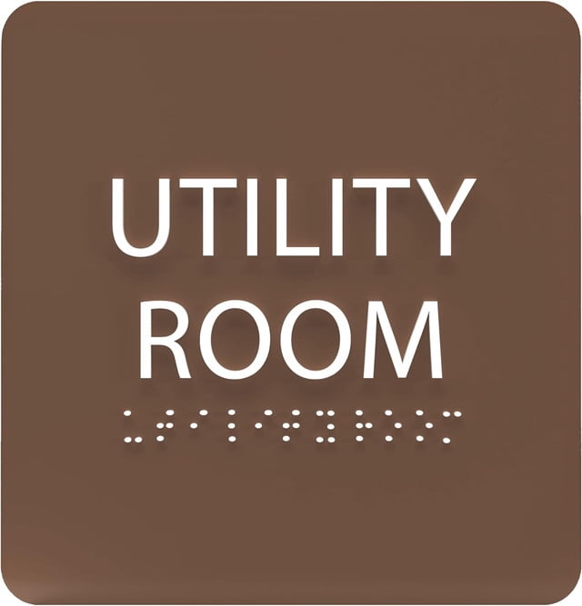 ADA CENTRAL SIGNS - 6" X6" Utility Room Sign - ADA Compliant Tactile ...