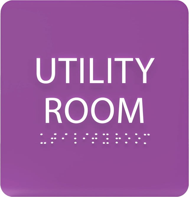 ADA CENTRAL SIGNS - 6" X6" Utility Room Sign - ADA Compliant Tactile ...