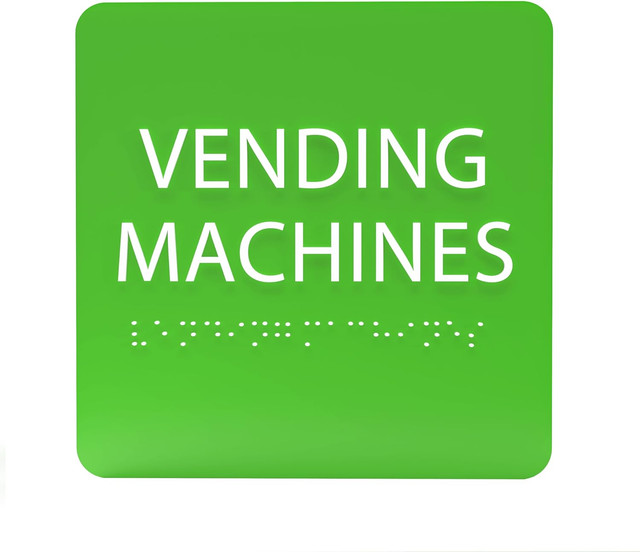 ADA CENTRAL SIGNS - 6" X6" Vending Machines Sign - ADA Compliant ...