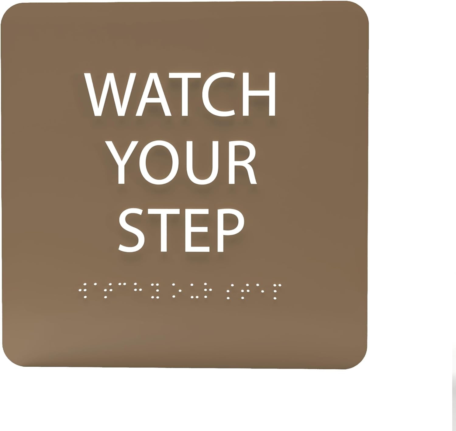 ADA CENTRAL SIGNS - 6" X6" Watch Your Step Sign - ADA Compliant Tactile ...