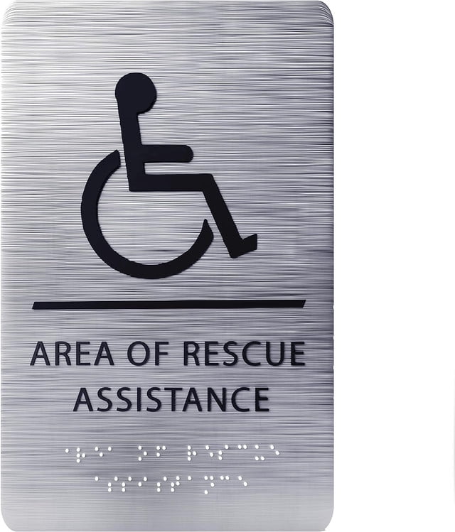 ADA CENTRAL SIGNS - 6" X9" Area of Rescue Assistance Sign - ADA ...