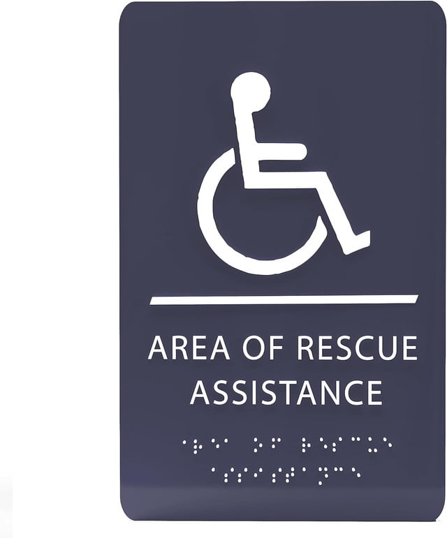 ADA CENTRAL SIGNS - 6" X9" Area of Rescue Assistance Sign - ADA ...