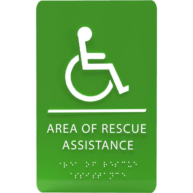 ADA CENTRAL SIGNS - 6" X9" Area of Rescue Assistance Sign - ADA ...