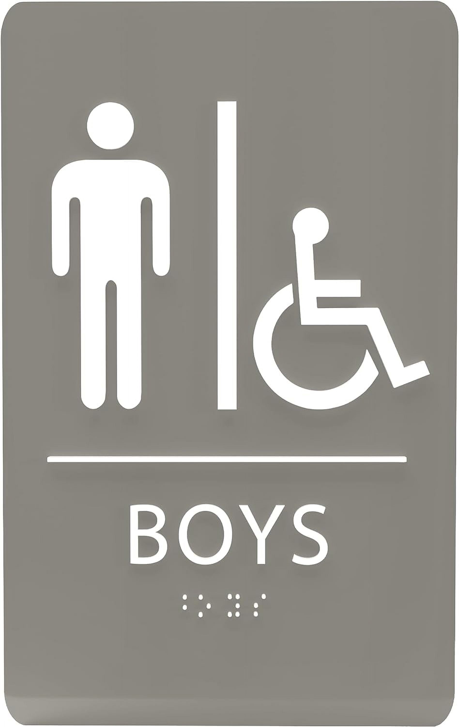 ADA CENTRAL SIGNS - 6"X9" Boys Accessible Restroom Sign - ADA Compliant ...
