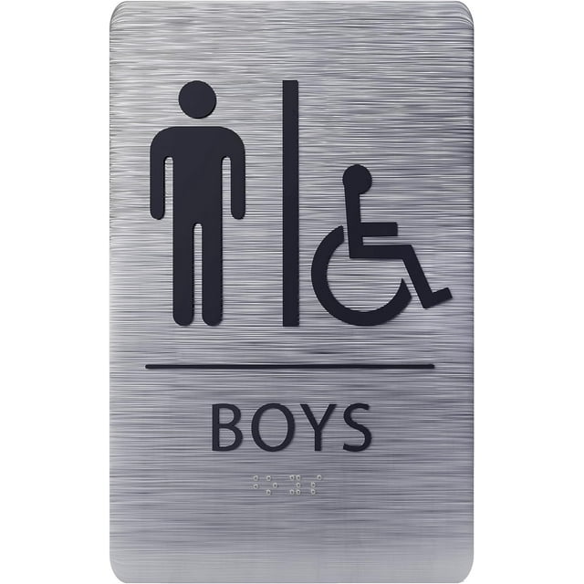 ADA CENTRAL SIGNS - 6"X9" Boys Accessible Restroom Sign - ADA Compliant ...
