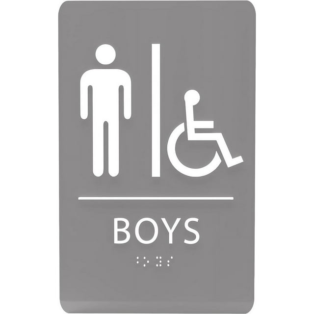 ADA CENTRAL SIGNS - 6"X9" Boys Accessible Restroom Sign - ADA Compliant ...