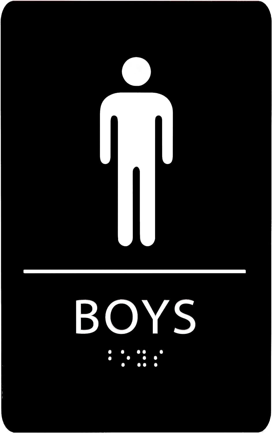 ADA CENTRAL SIGNS - 6" X9" Boys Restroom Sign - ADA Compliant Tactile ...