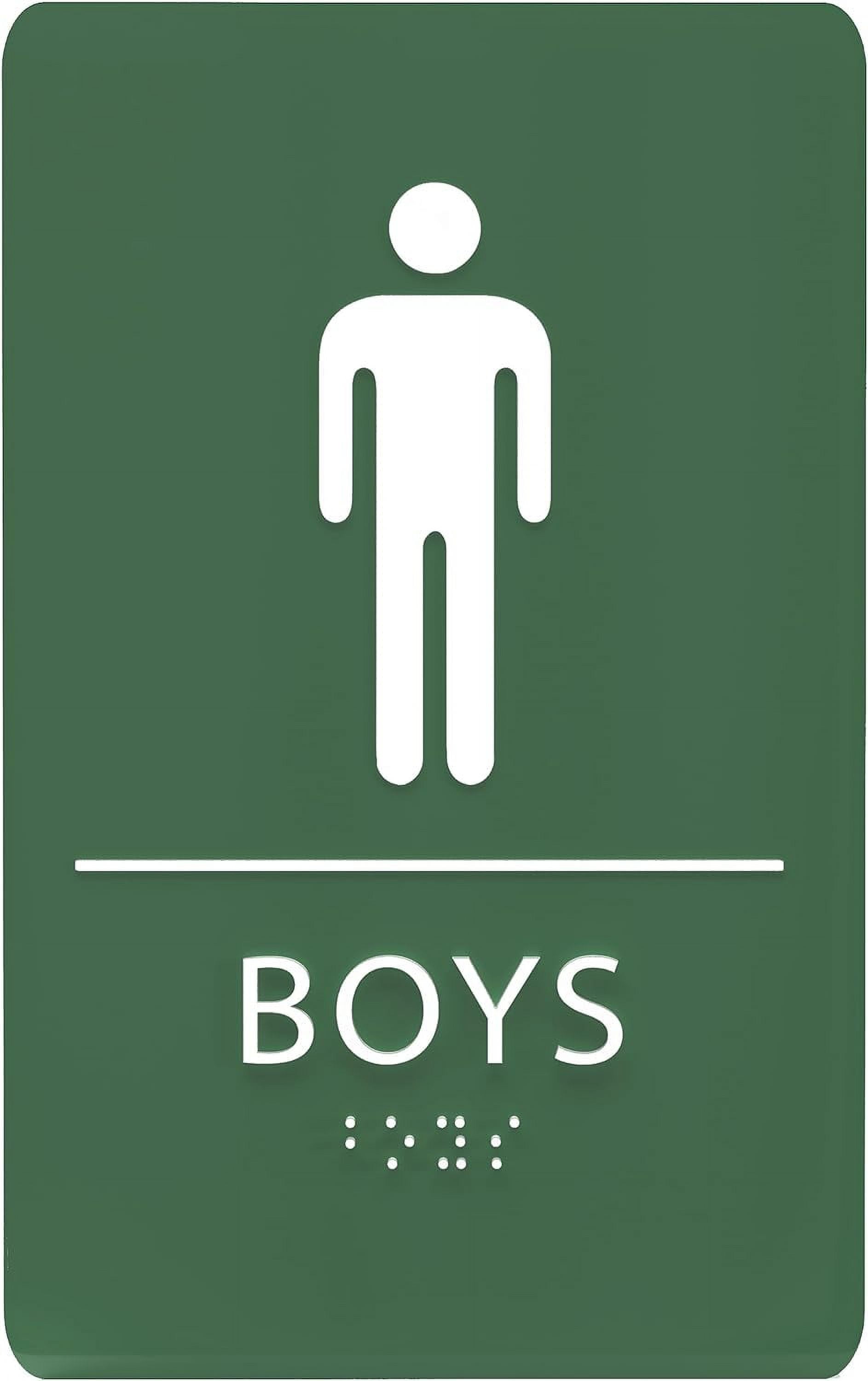 ADA CENTRAL SIGNS - 6" X9" Boys Restroom Sign - ADA Compliant Tactile ...