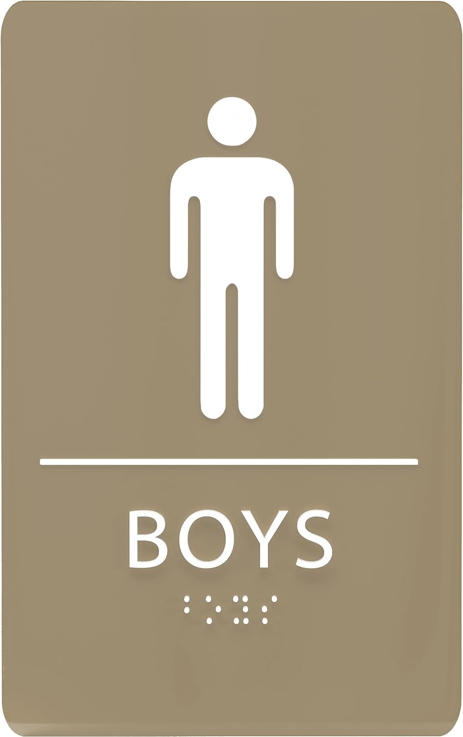 ADA CENTRAL SIGNS - 6" X9" Boys Restroom Sign - ADA Compliant Tactile ...